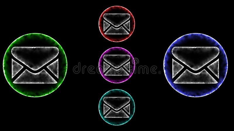 Mail Icon Colorful High Resolution Black Background Stock Illustration ...