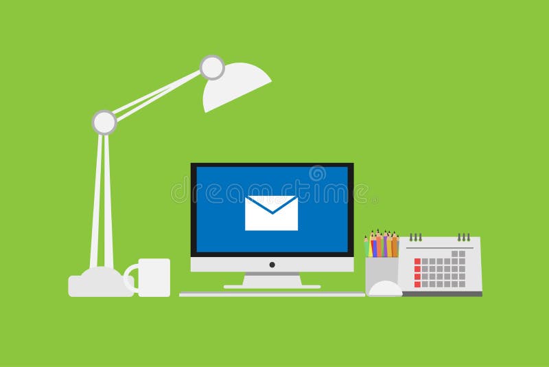 Mail Icon on Computer Monitor Vector Monitor Display Stock Illustration ...
