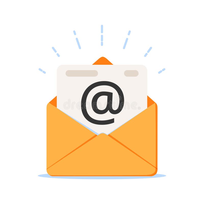 Email Icon Flat. Outline Email Icon Stock Vector - Illustration of sign ...