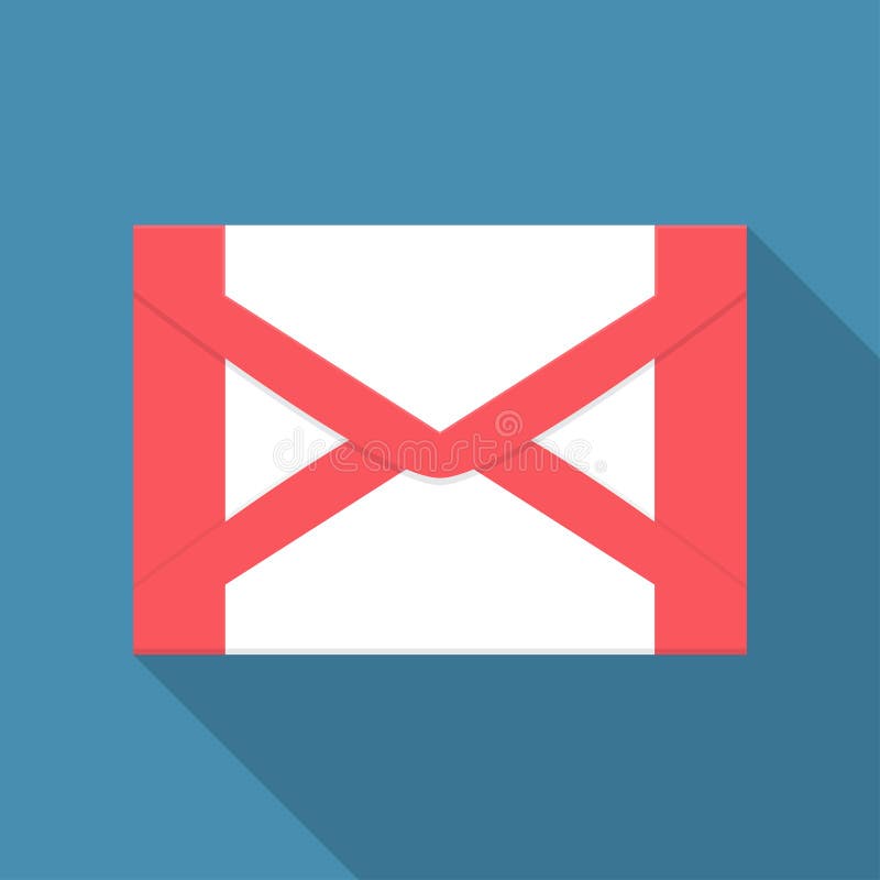 Envelope Icon in a Flat Design in Black Color. Vector Illustration ...