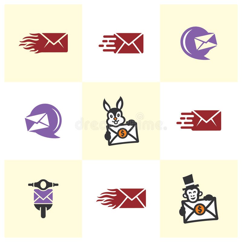 Creative Mail Logo and Icon Design Vector Set Stock Vector ...