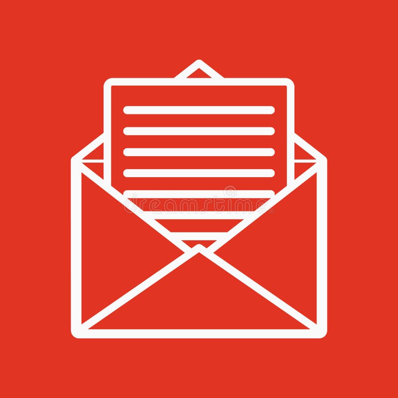 The Mail Icon. Open Envelope Symbol Stock Vector - Illustration of ...