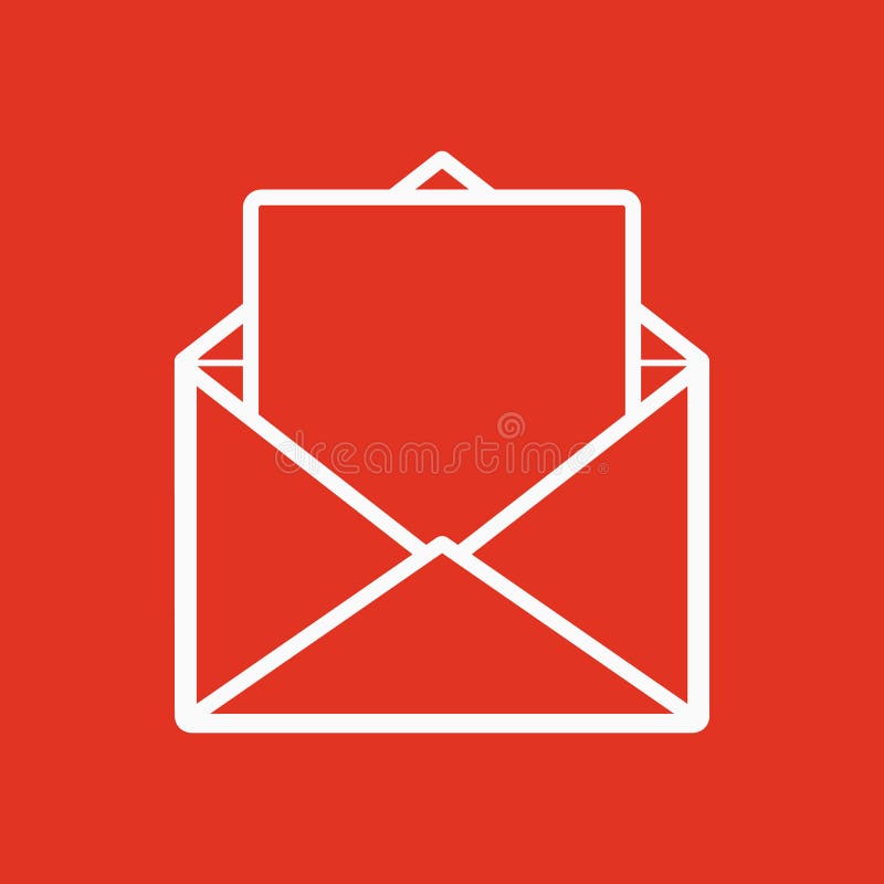 The Mail Icon. Open Envelope Symbol Stock Vector - Illustration of ...