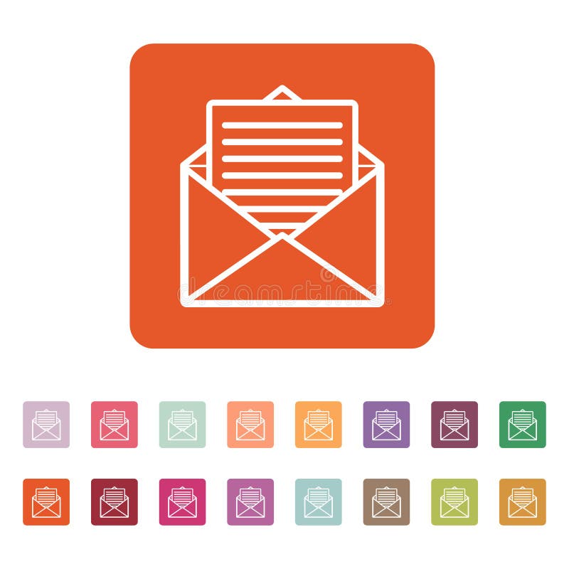 The Mail Icon. Open Envelope Symbol Stock Vector - Illustration of flat ...