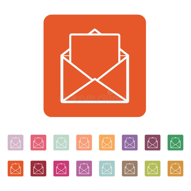 The Mail Icon. Open Envelope Symbol Stock Vector - Illustration of ...