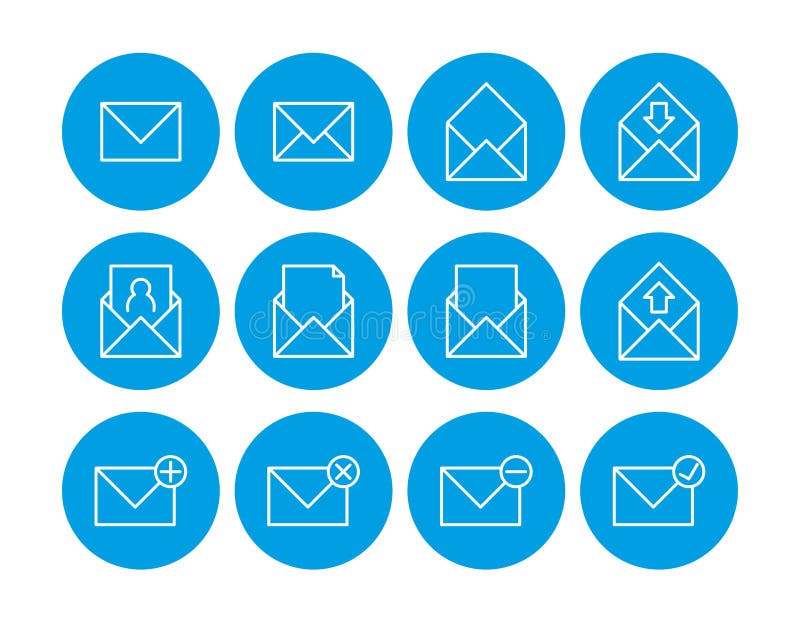 Mail Icon. Set of Mail Icons. Communications Icons Stock Vector ...