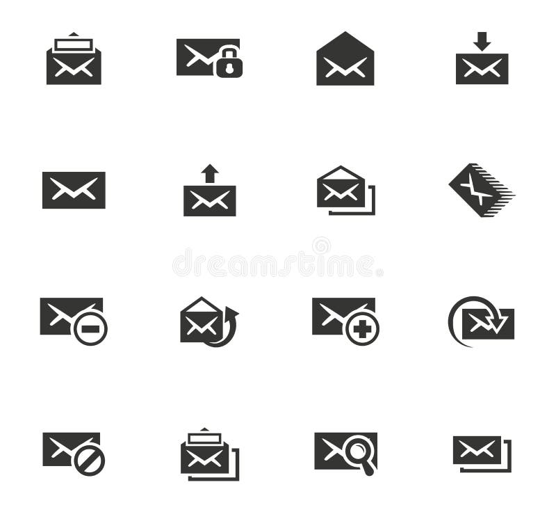 Mail icon set stock vector. Illustration of network - 141231236