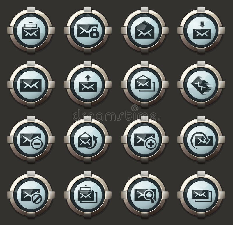 Mail icon set stock vector. Illustration of clipart - 134947874