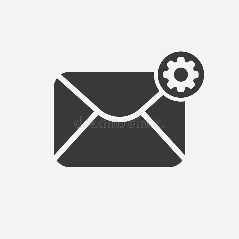 Mail Icon with Settings Sign. Mail Icon and Customize, Setup, Manage ...
