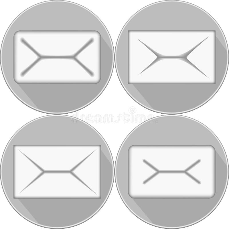 Mail Icon in Shades of Grey Stock Vector - Illustration of email, icon ...