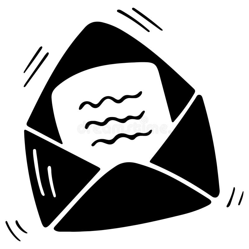 Mail Icon Silhouette Illustration. Doodle Vector Letter Envelope Stock ...