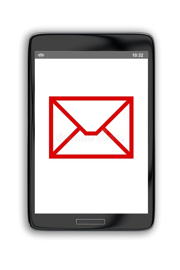 Mail Icon on Smartphone Screen Stock Illustration - Illustration of ...