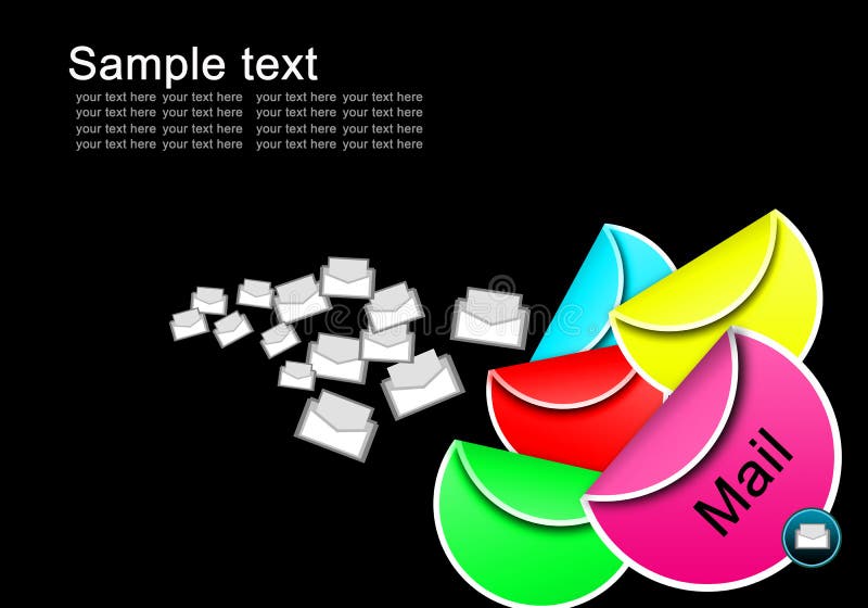 Mail icon on sticker set stock illustration. Illustration of business ...