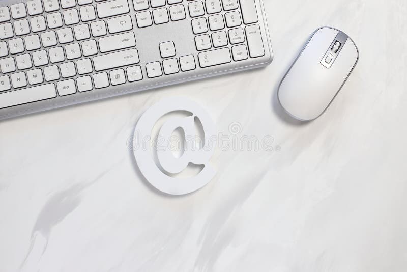 Mail Icon, at Symbol for Email Address Stock Image - Image of internet ...