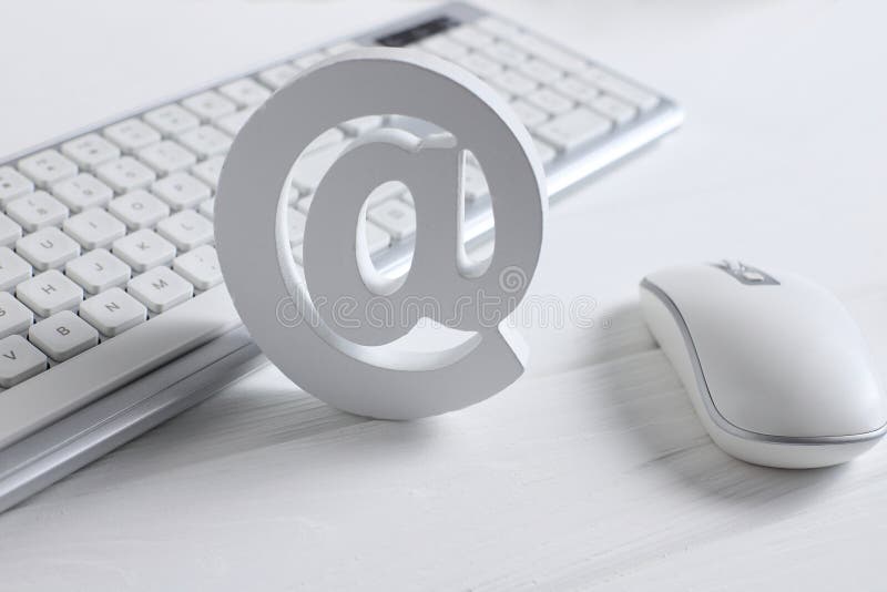 Mail Icon, at Symbol for Email Address Stock Photo - Image of email ...