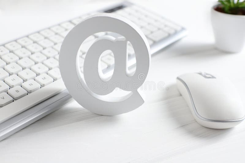 Mail Icon, at Symbol for Email Address Stock Image - Image of contact ...