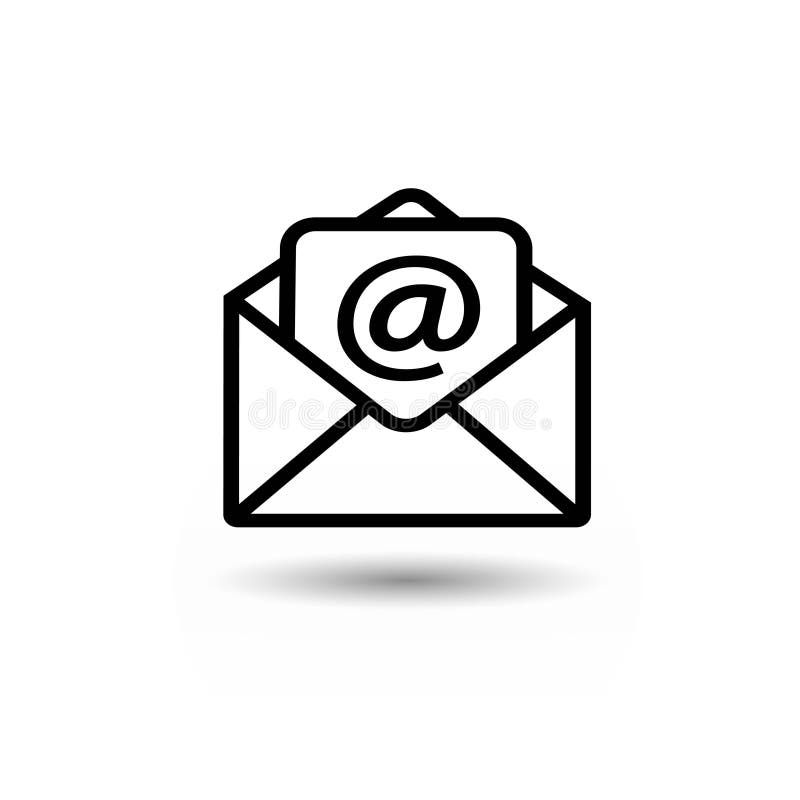 Outline Email Icon Isolated on Grey Background. Open Envelope Pictogram ...