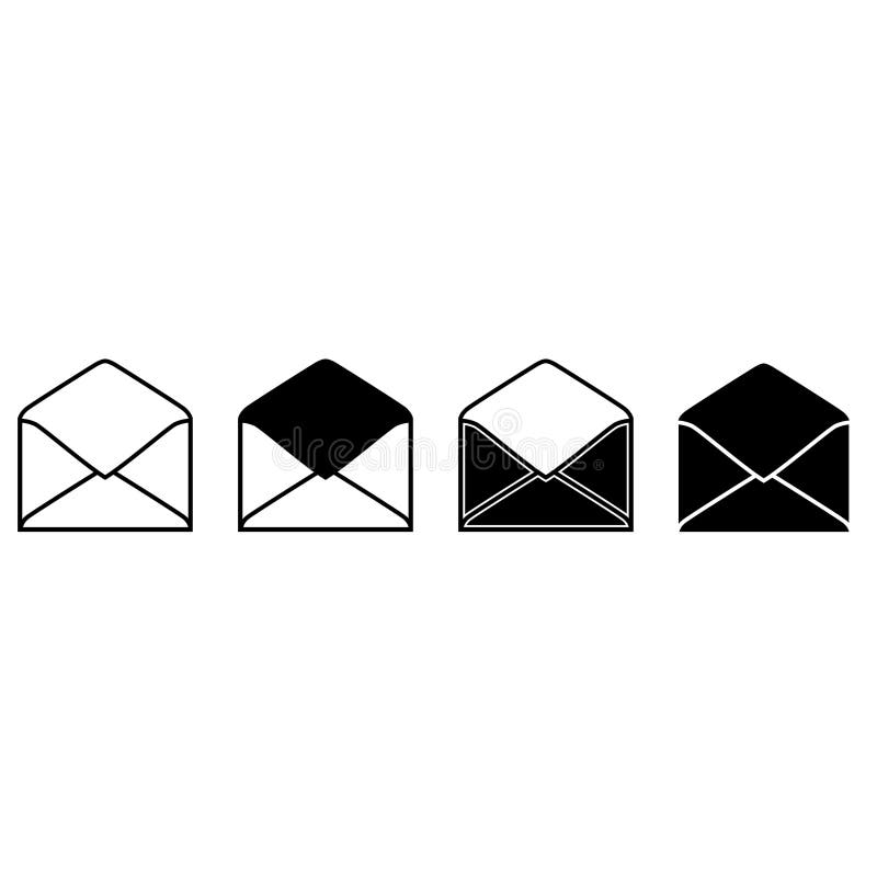 Mail Icon Vector Set. Email Illustration Sign Collection. Envelope ...