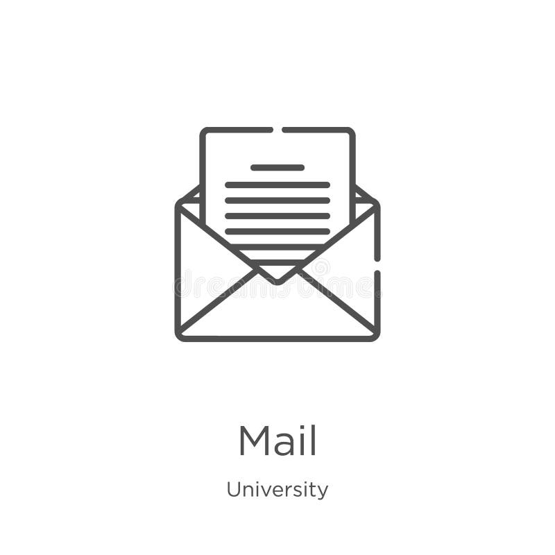 Mail Icon Vector from Interaction Set Collection. Thin Line Mail ...