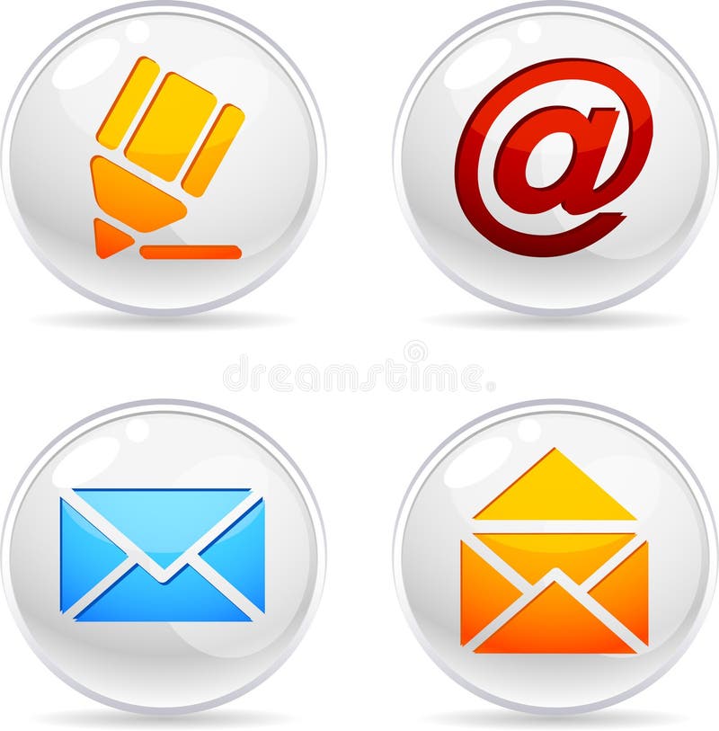 Mail Icons. stock vector. Illustration of reflection - 10197046