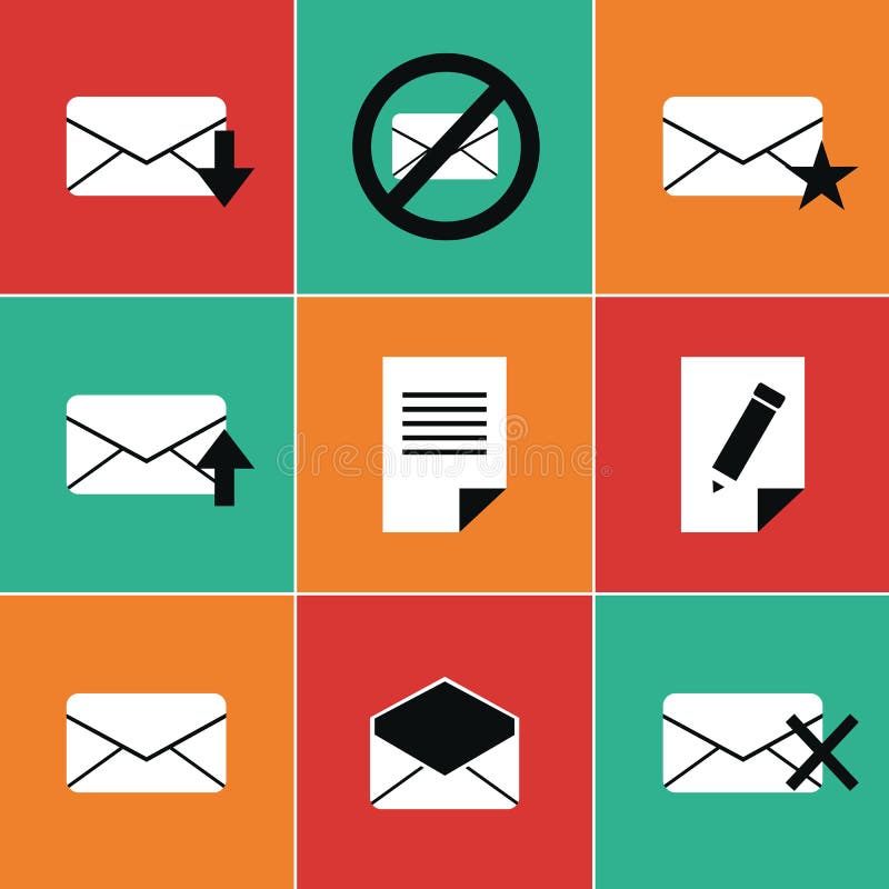 Mail icons stock vector. Illustration of address, download - 37885781