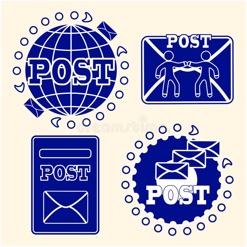Mail Icons Set. the Concept of Delivery of Letters and Post Attributes ...