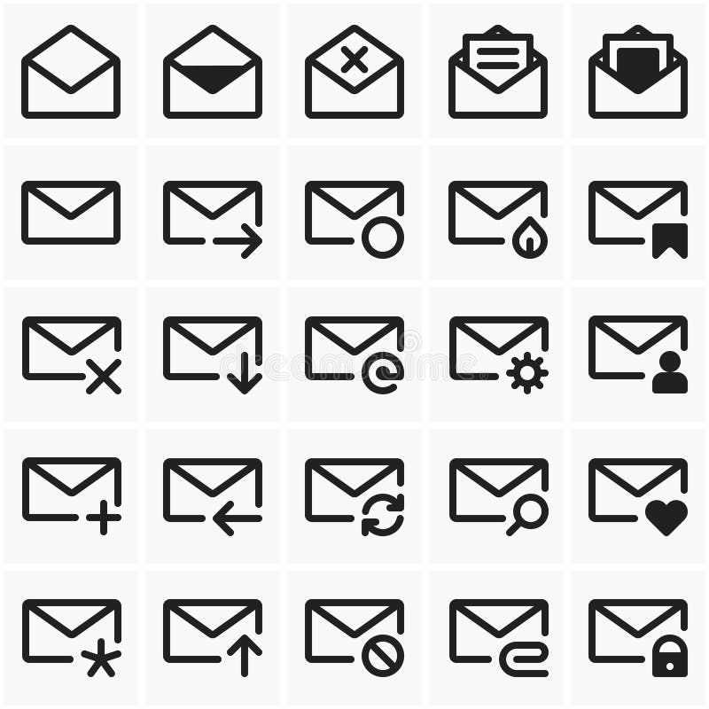 Mail icons set stock vector. Illustration of envelope - 66883137