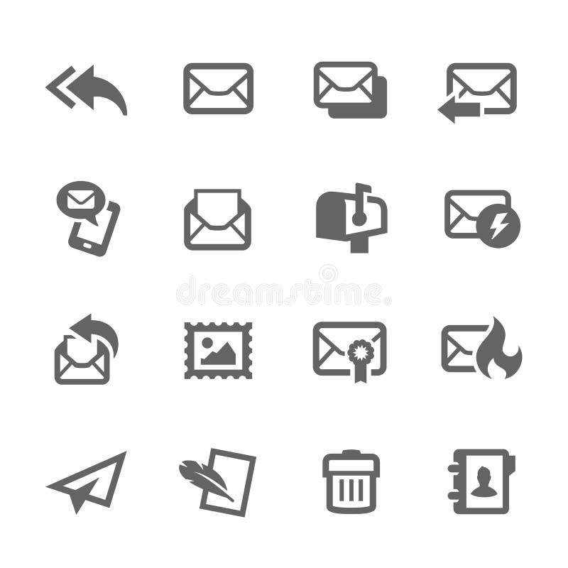 Mail Icons stock vector. Illustration of envelope, sign - 45991083