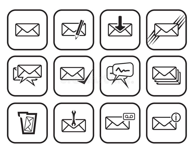Mail icons stock illustration. Illustration of icon, receive - 60638997