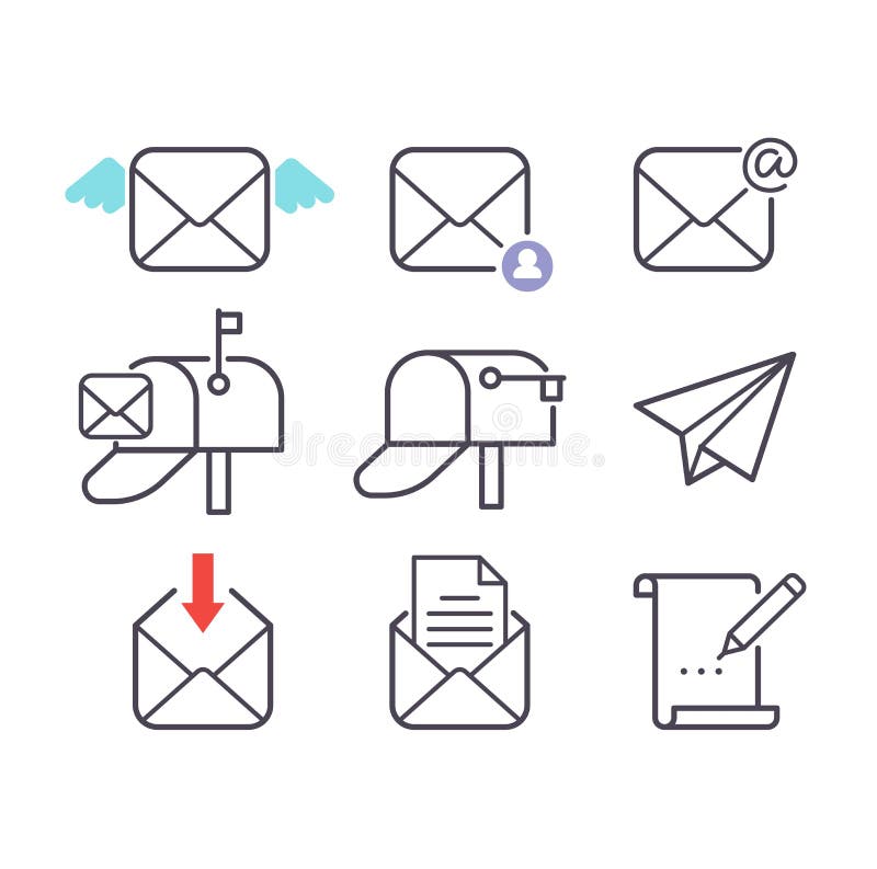 Mail icons vector set. stock vector. Illustration of design - 79819111