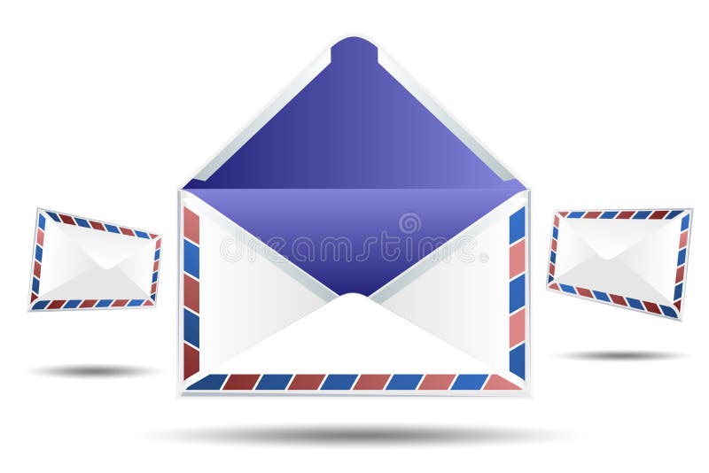 Three Envelopes - Isolated on White Background Stock Illustration ...