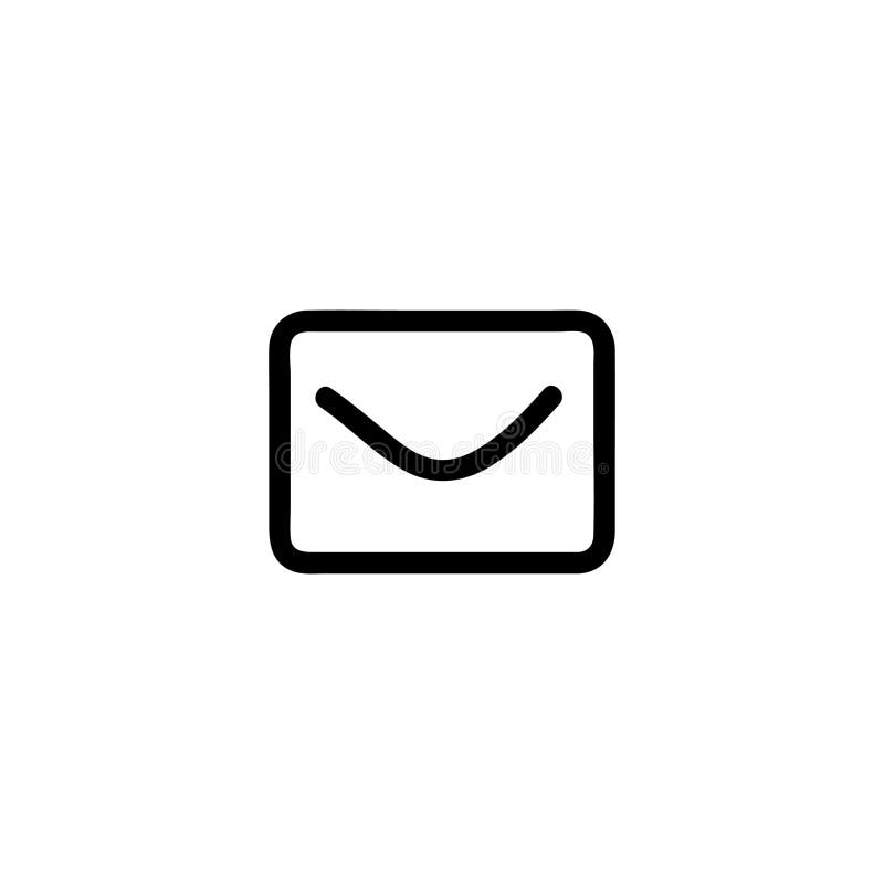Mail Inbox App Vector Icon, Outline Style, Isolated on White Background ...