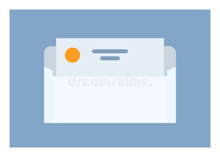 Mail Inside an Opened Envelope. Simple Flat Illustration. Stock Vector ...