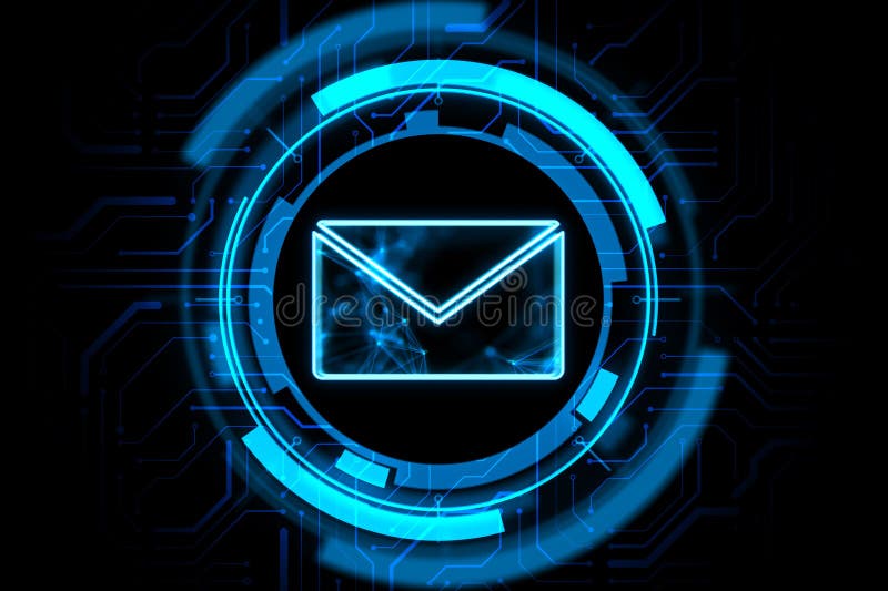 Mail, Letter and Email Concept with Digital Envelope Symbol in ...