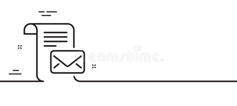Mail Letter Line Icon. Read Message Correspondence Sign. Minimal Line ...