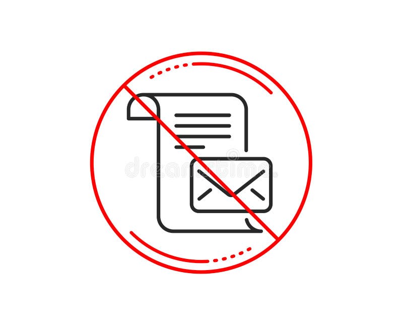 Mail Letter Line Icon. Read Message Correspondence Sign. Vector Stock ...