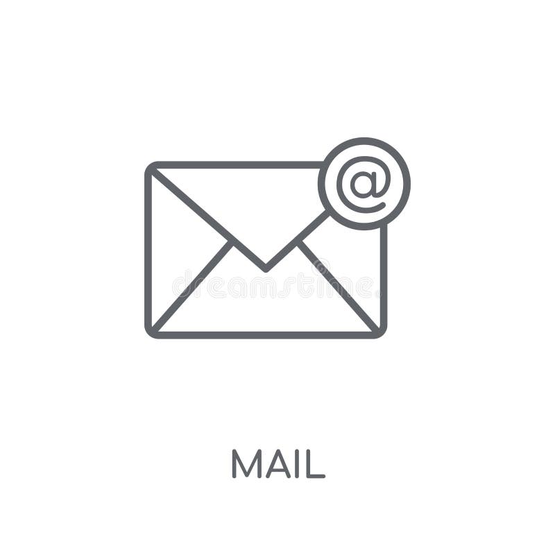 Mail Linear Icon. Modern Outline Mail Logo Concept on White Back Stock ...