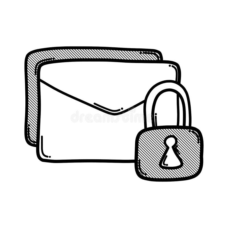 Lock Doodle Vector Icon. Drawing Sketch Illustration Hand Drawn Line ...