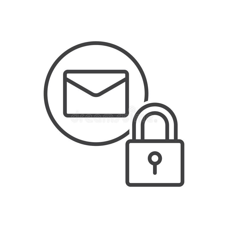 Mail Lock Icon stock illustration. Illustration of lock - 378921560