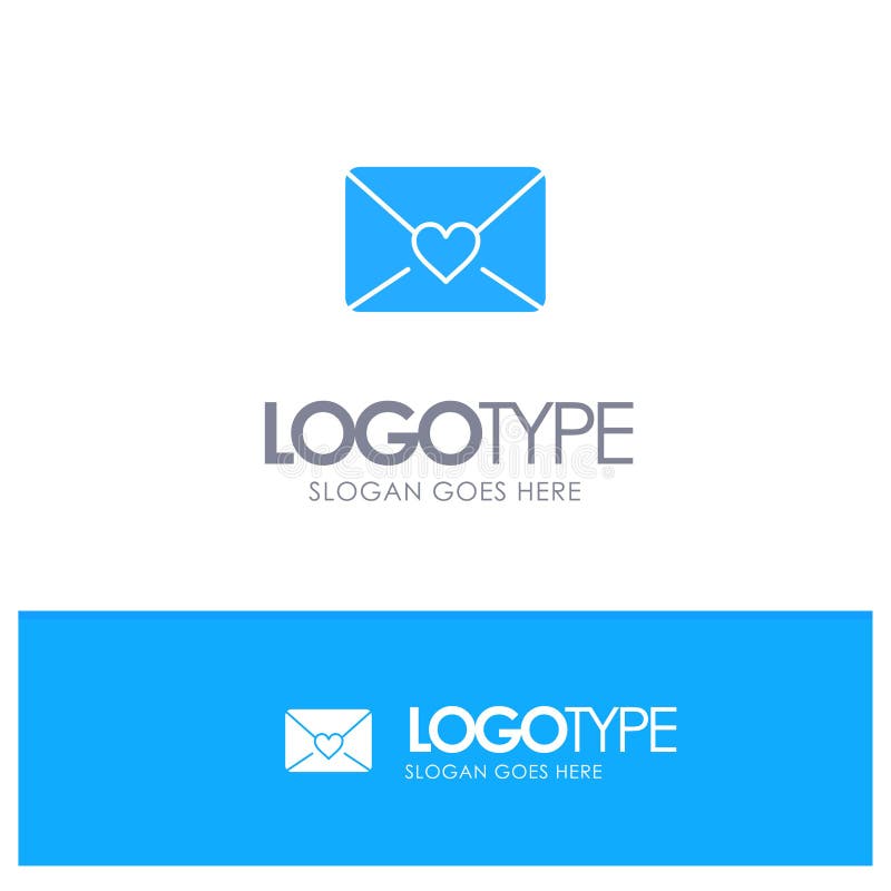 Mail, Love, Heart Blue Logo Vector Stock Vector - Illustration of flat ...
