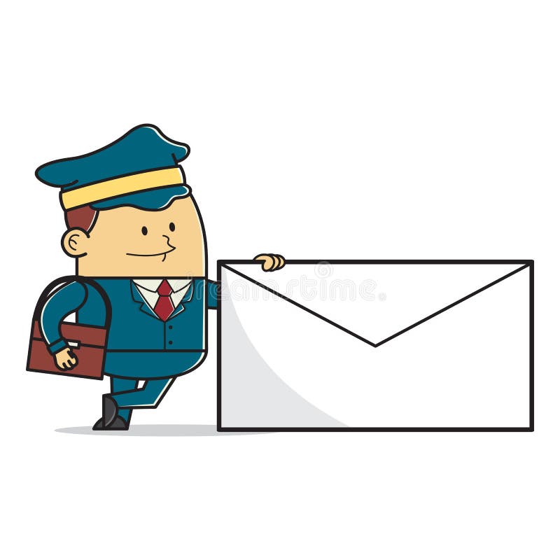Postman with letter stock vector. Illustration of stuff - 61254937