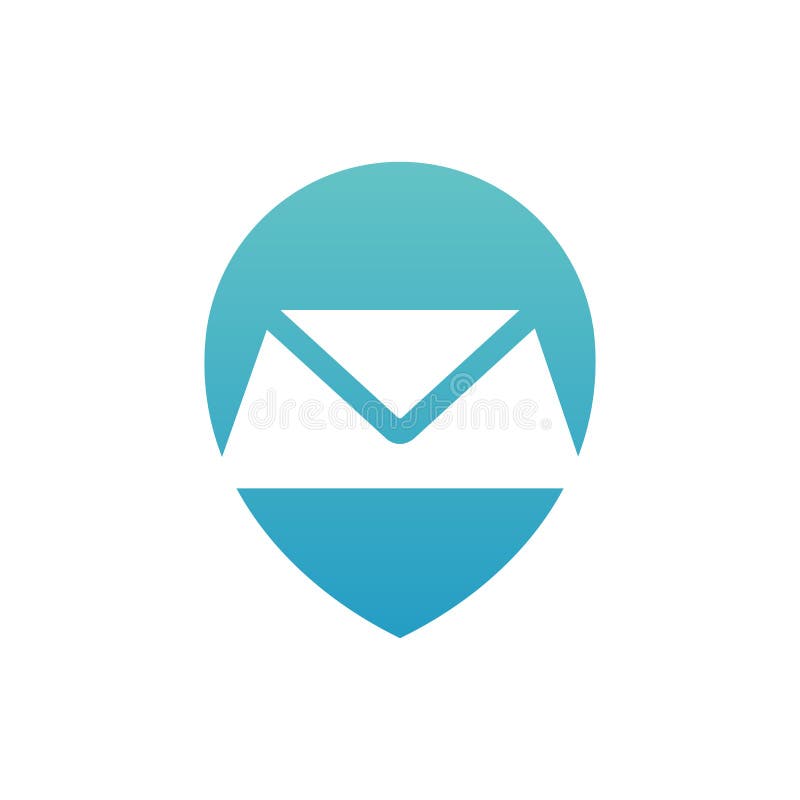 Mail and Map Pin Logo, Envelope and Location Pointer Icon, Letter and ...