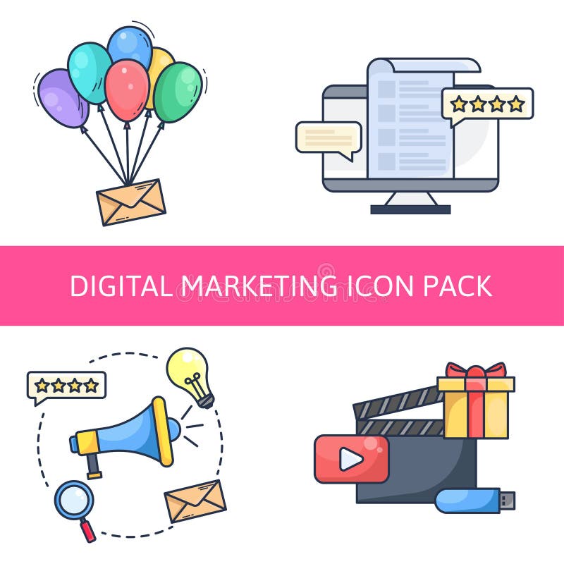 Mail marketing icon Pack stock vector. Illustration of graphic - 168767446