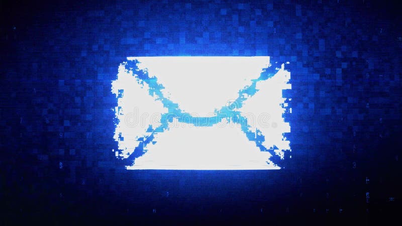 Mail Massage Symbol Digital Pixel Noise Error Animation. Stock Footage ...