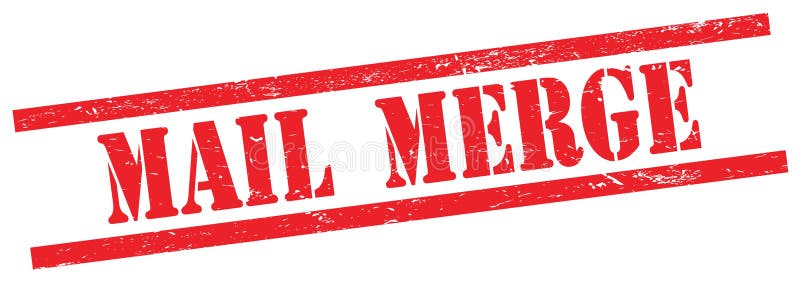 MAIL MERGE Text on Red Grungy Rectangle Stamp Stock Illustration ...