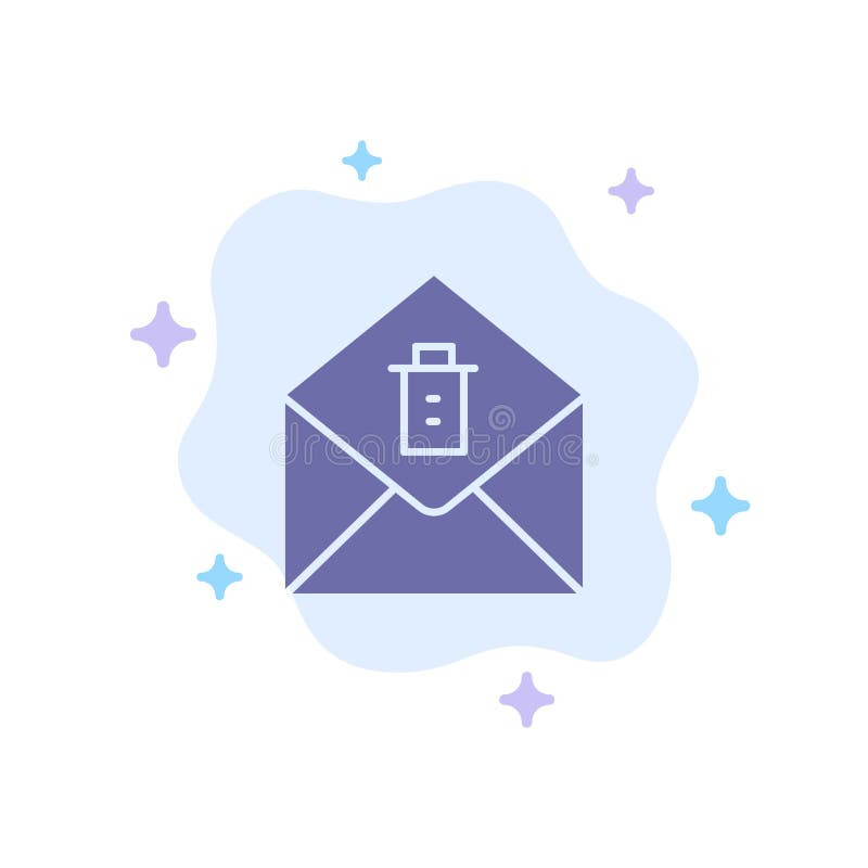 Mail, Message, Delete Blue Icon on Abstract Cloud Background Stock ...