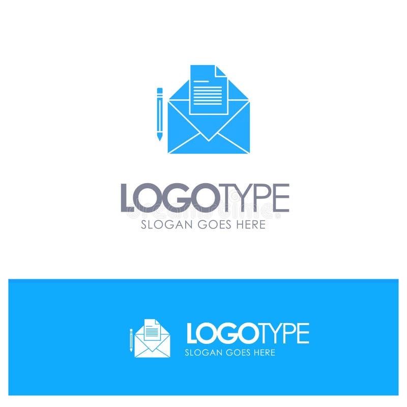 Mail, Message, Fax, Letter Blue Solid Logo with Place for Tagline Stock ...