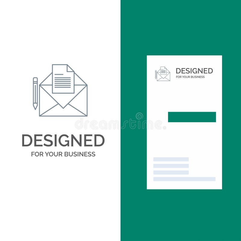Mail, Message, Fax, Letter Grey Logo Design and Business Card Template ...