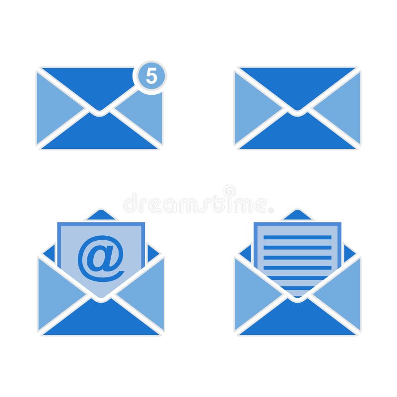 Mail Message Icon Set Vector Sign Symbol Stock Vector - Illustration of ...