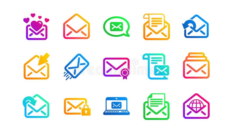 Mail Message Icons. Newsletter, E-mail, Correspondence. Classic Icon ...